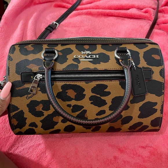 Coach | Bags | Coach Signature Canvas Leopard Print Satchel Nwt | Poshmark